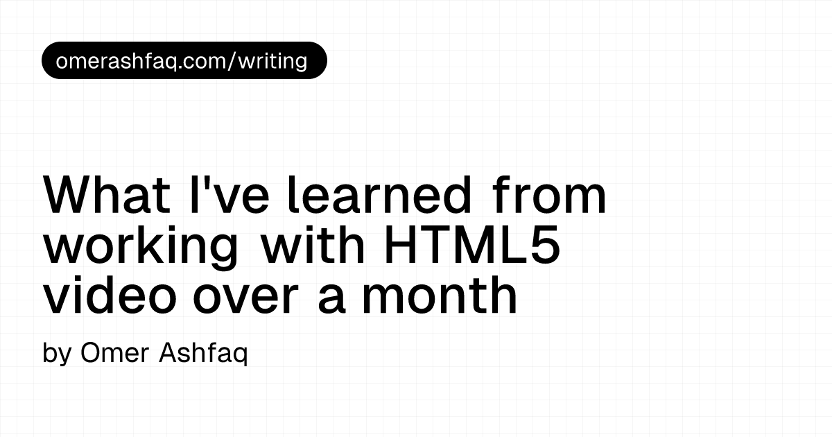 What I've learned from working with HTML5 video over a month